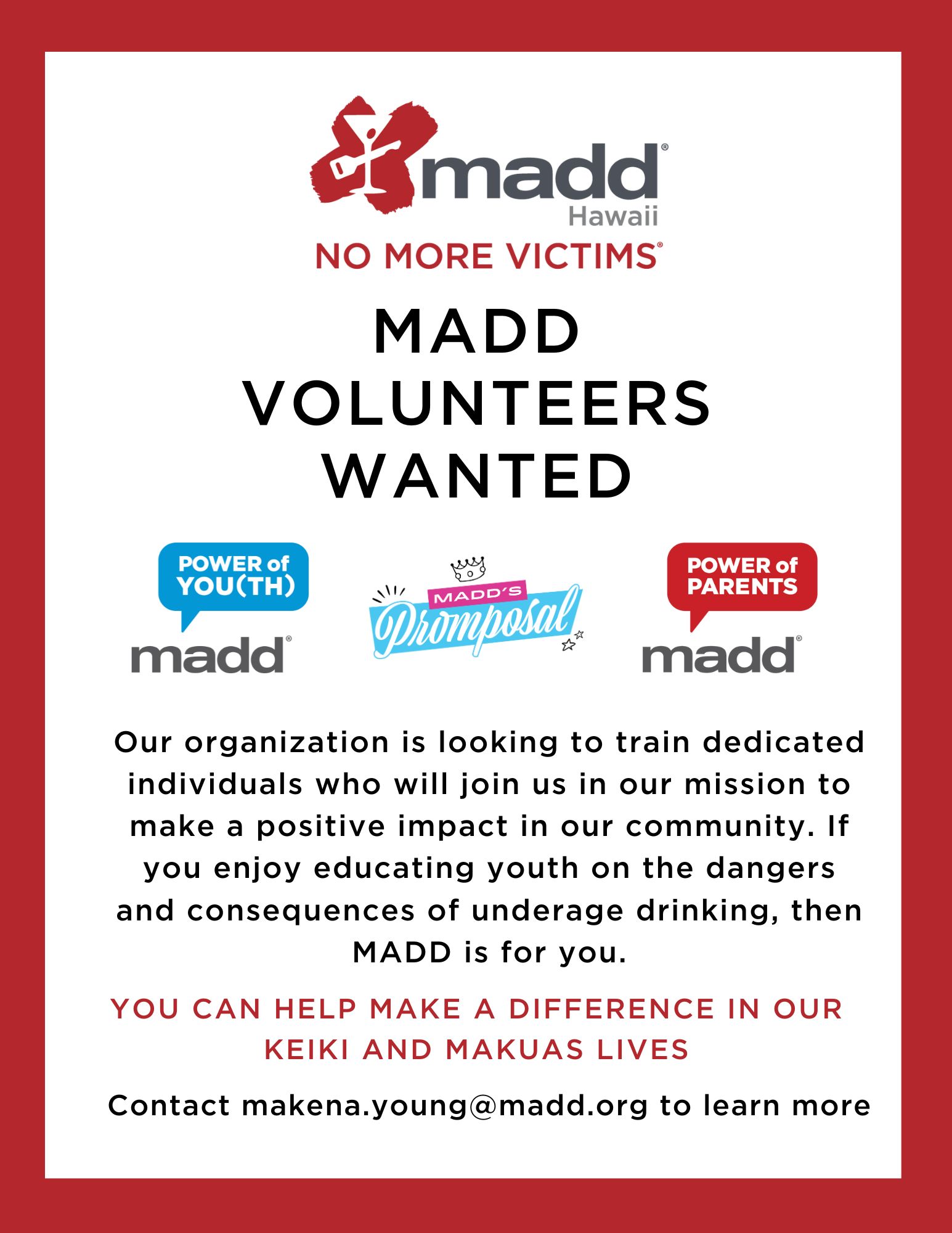 Join our Volunteer Team - Affiliate Hawaii