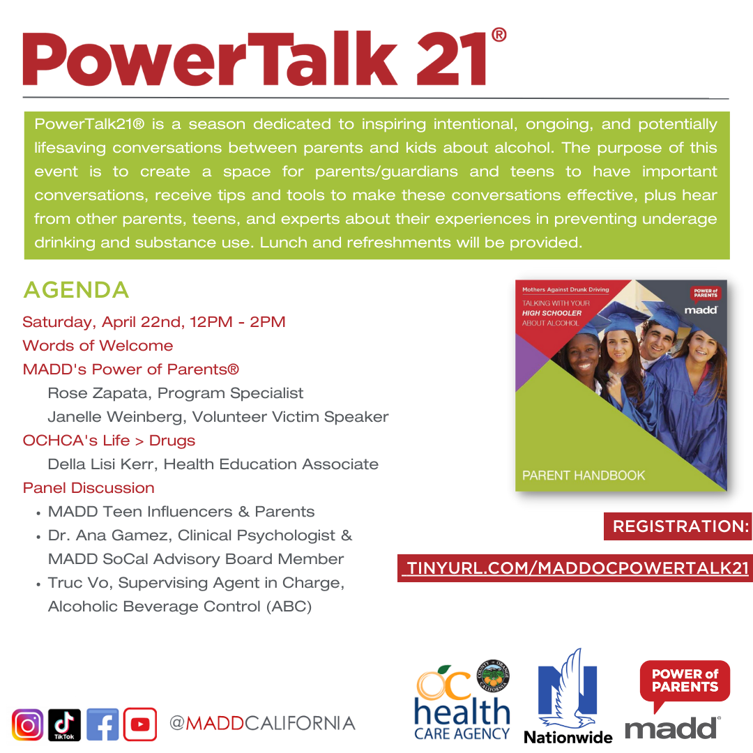 MADD's PowerTalk21® 2023 - Affiliate Southern California
