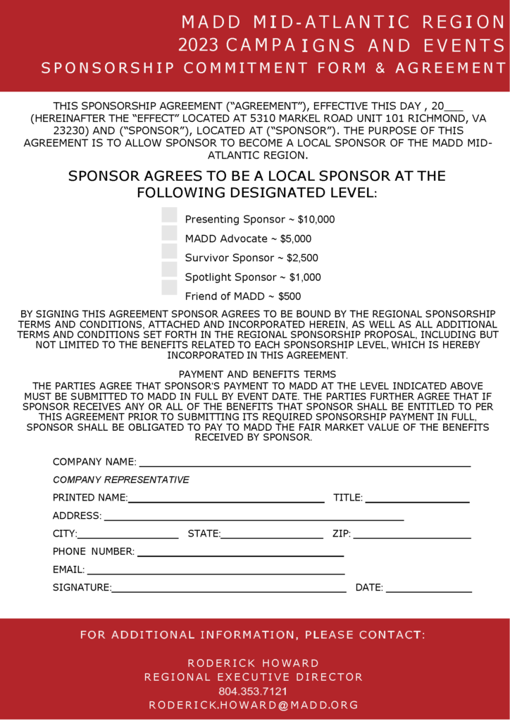 2023 Sponsorship Packet - Virginia