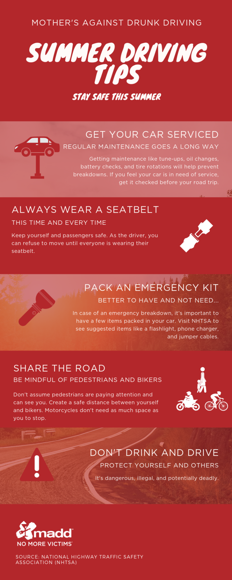 Summer Driving Tips to Stay Safe this Summer - MADD
